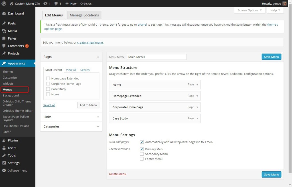 Transform a Divi Menu Item Into a CTA Button | Quiroz.co