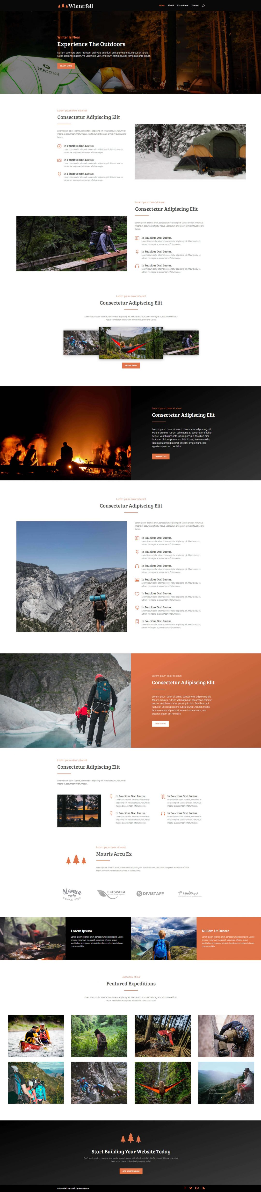 Winterfell | A Divi Layout Pack For Outdoor Enthusiasts | Quiroz.co
