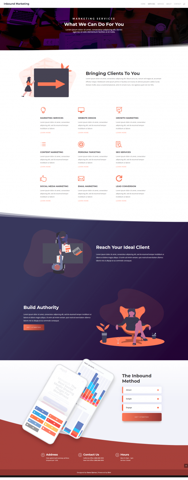 Get a FREE Inbound Marketing Layout Pack for Divi | Quiroz.co